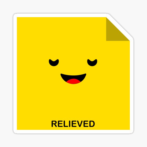 "Relieved emoji face " Sticker for Sale by Kafter | Redbubble