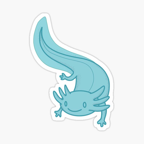 "Smiling cute aqua blue Axolotl" Sticker for Sale by MadDDesign | Redbubble
