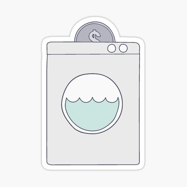 "Coin Laundry Text - Self-Service Washateria - Washroom" Sticker for ...