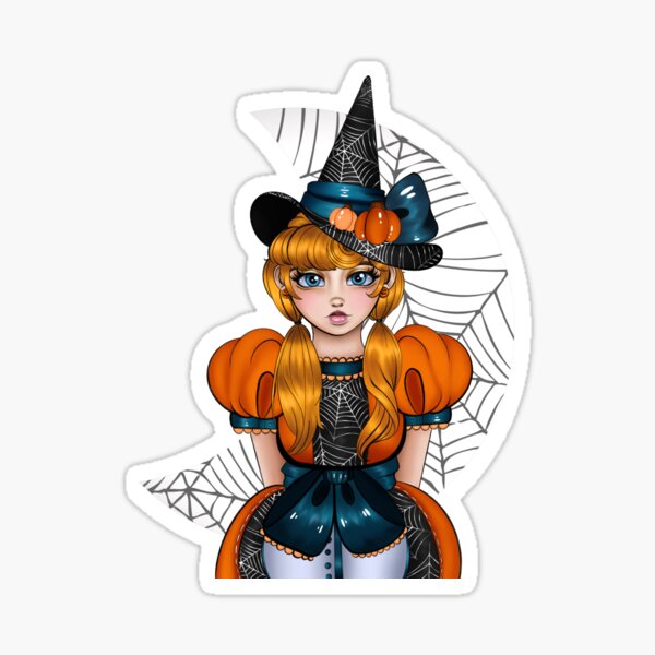 "Cindy the Witch (Inktober 2020)" Sticker for Sale by V3Gabbu | Redbubble