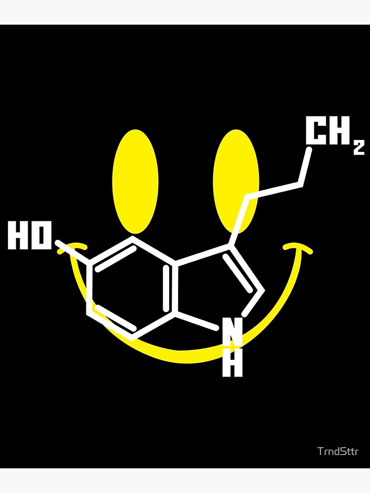 "Serotonin Molecule Shirt with Smiley Face Emoticon for Science Nerds ...