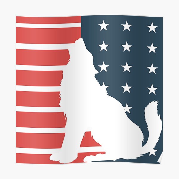 "american flag wolf" Poster for Sale by Ubenart | Redbubble