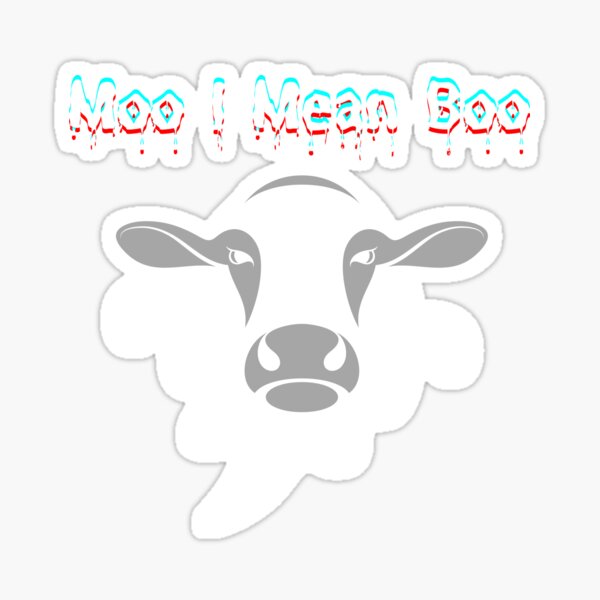 " Moo I Mean Boo Halloween Cow" Sticker for Sale by Bwaichigo | Redbubble