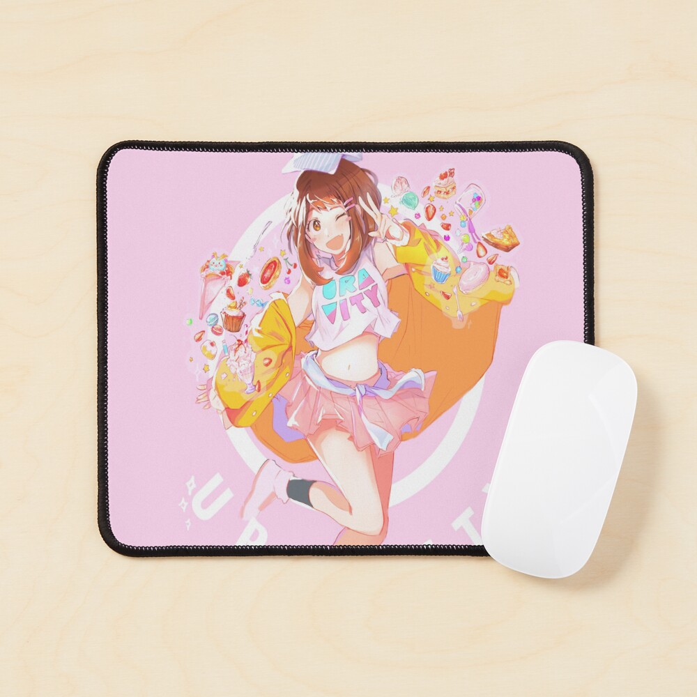 "Ochako Uraraka Uravity Class 1A MHA Pink Cheerleader" Mouse Pad by ...