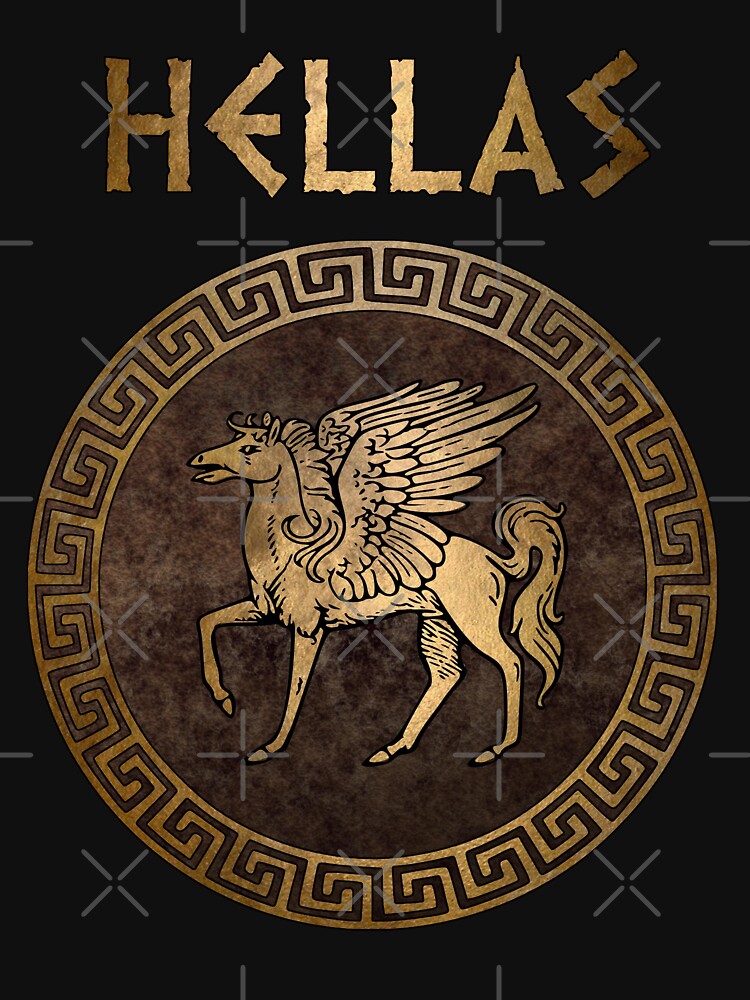 "Hellas Ancient Greece Pegasus Symbol" T-shirt by WarlordApparel ...
