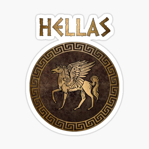 "Hellas Ancient Greece Pegasus Symbol" Sticker for Sale by ...