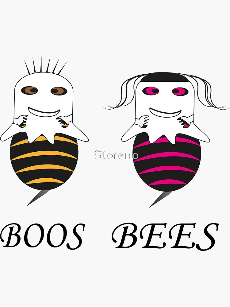 "boo bees boobees funny cute cool boo bees" Sticker for Sale by Storeno ...