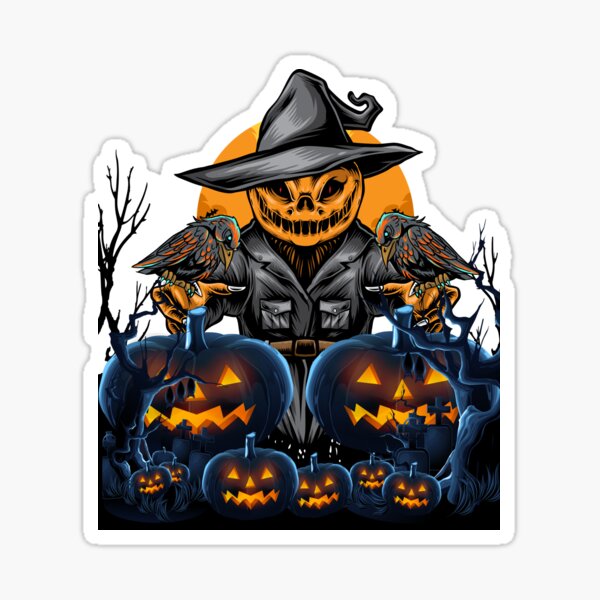 "Halloween Pumpkin With Witch Hat" Sticker for Sale by sprintmoon ...