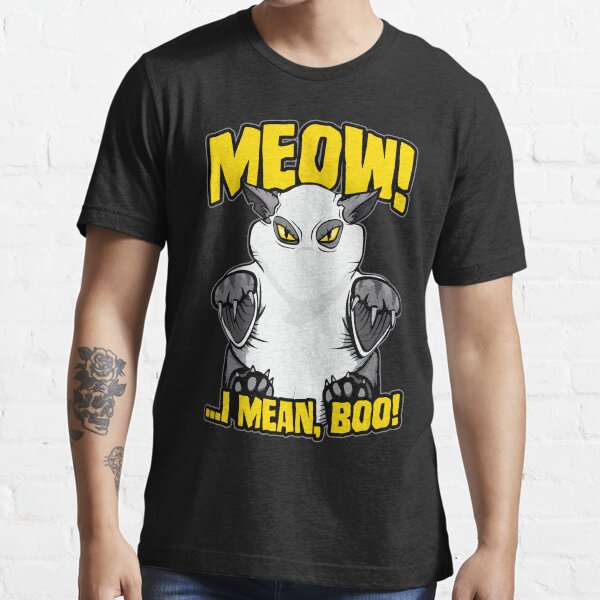 "Meow I Mean Boo Funny Ghost Cat Halloween" T-shirt by GrandeDuc ...