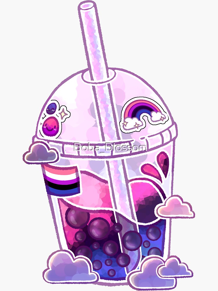 "Genderfluid Pride Boba Tea" Sticker for Sale by BobaB1ossom | Redbubble
