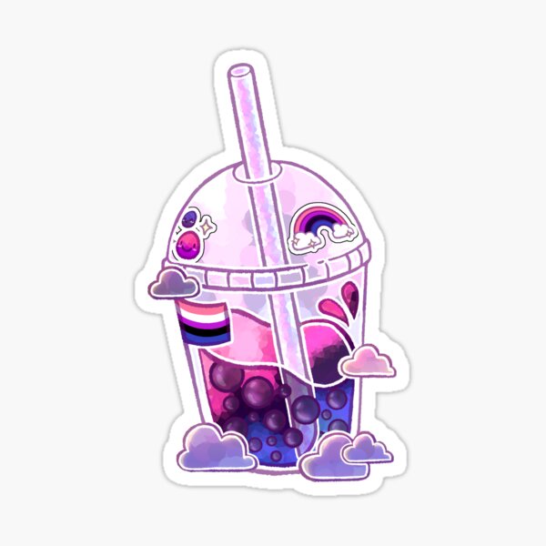 "Genderfluid Pride Boba Tea" Sticker for Sale by BobaB1ossom | Redbubble