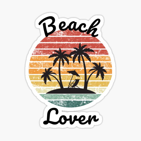 "Beach Lover Tropical Retro Sun Beach " Sticker for Sale by JackLamel ...