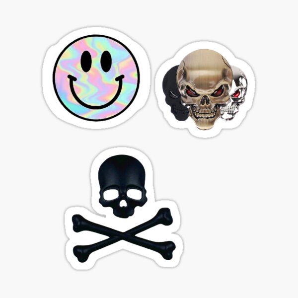 "Skull stickers, smiley face stickers " Sticker for Sale by Sanooyshop ...