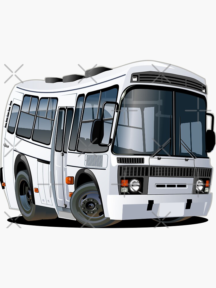 "Cartoon bus" Sticker by Mechanick | Redbubble