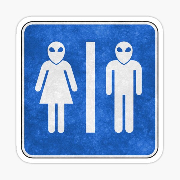 "Alien Toilet Sign" Sticker for Sale by FacioDesigns | Redbubble