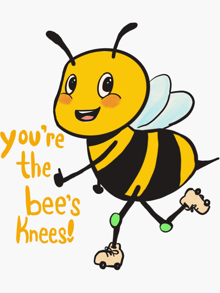 ""Bee's Knees" cartoon" Sticker for Sale by ScrubSisterCo | Redbubble