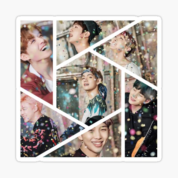 "BTS Confetti Collage" Sticker for Sale by EternalBangtan | Redbubble