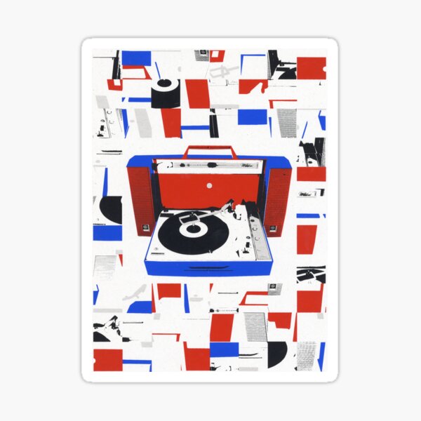 "Wildcat Exploded - Turntable Portable Record Player Pop Art" Sticker ...