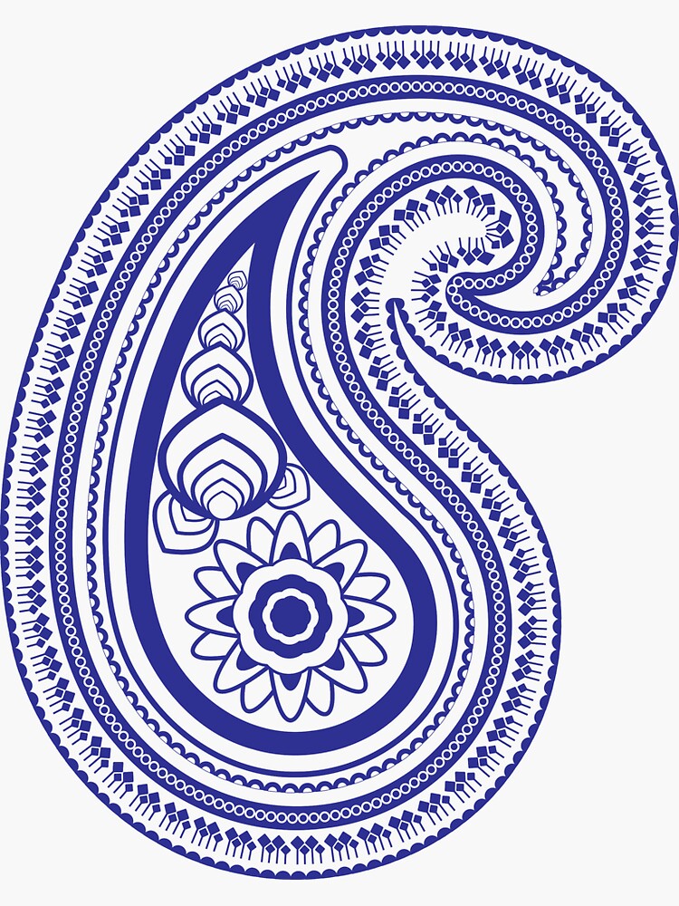 "Paisleys on blue" Sticker for Sale by adiosmillet | Redbubble