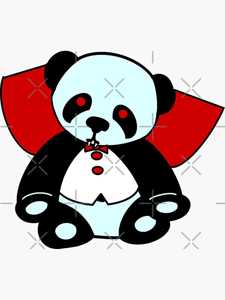 "Vampire Panda" Sticker for Sale by MythicalMonty | Redbubble