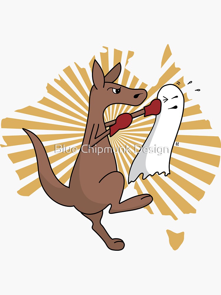 "Kangaroo boxing ghost" Sticker for Sale by kathytainsh | Redbubble