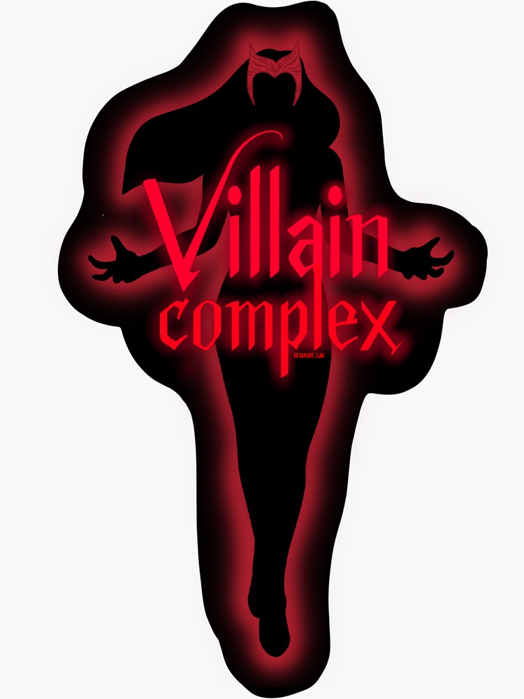 "red villain complex outline" Sticker for Sale by designsby-ejm | Redbubble