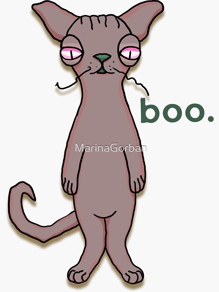 "Boo Cat - Funny Weird Cats Halloween" Sticker for Sale by MarinaGorban ...