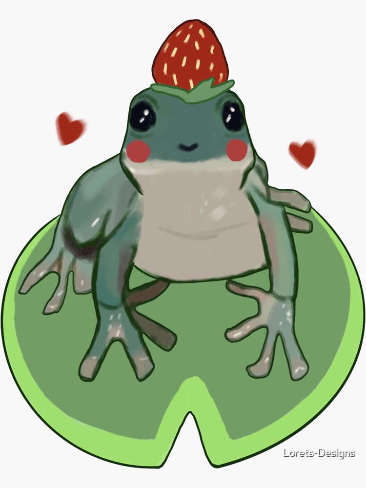 "Strawberry Frog" Sticker for Sale by Lorets-Designs | Redbubble