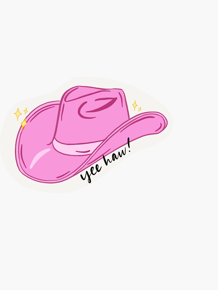 "Pink Cowboy Hat Sticker" Sticker for Sale by Lcalbini | Redbubble