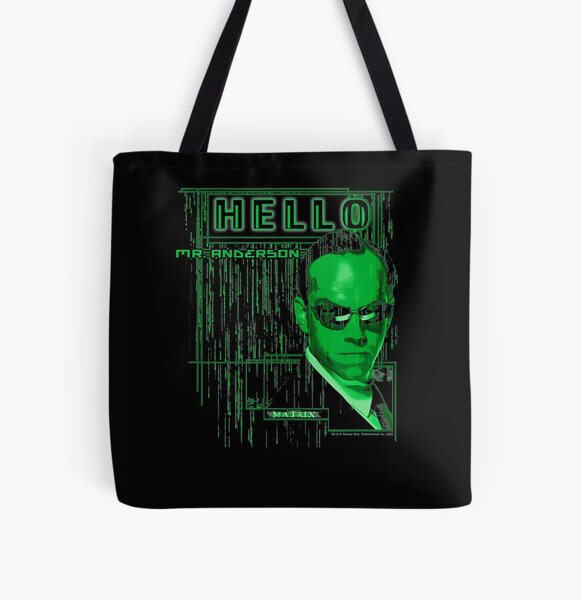 "The Matrix Agent Smith Hello Mr. Anderson Code Drop" Tote Bag for Sale ...