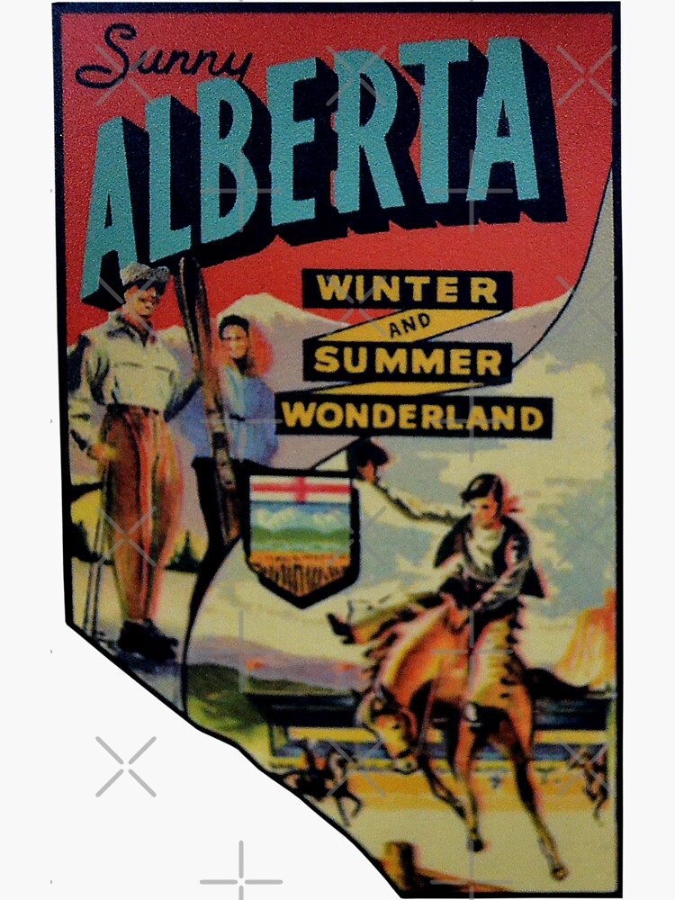 "Alberta AB Canada Vintage Travel Decal" Sticker for Sale by hilda74 ...