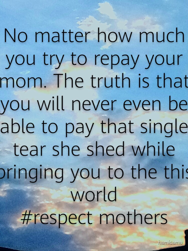 "Respect mothers by hamisama " Sticker for Sale by hamisama | Redbubble