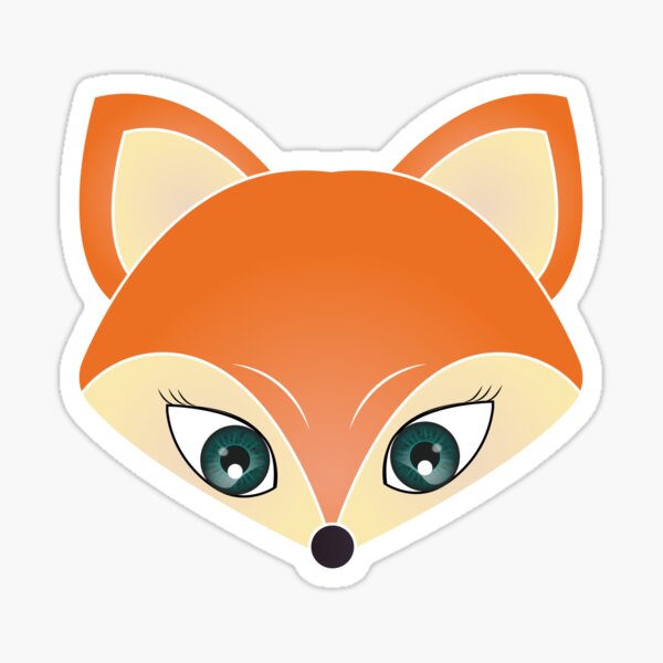 "Cute fox face" Sticker by L-I-G-H-T | Redbubble