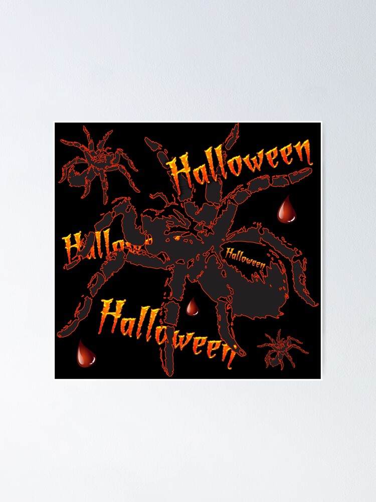 "Halloween spiders" Poster for Sale by Holly-Design | Redbubble