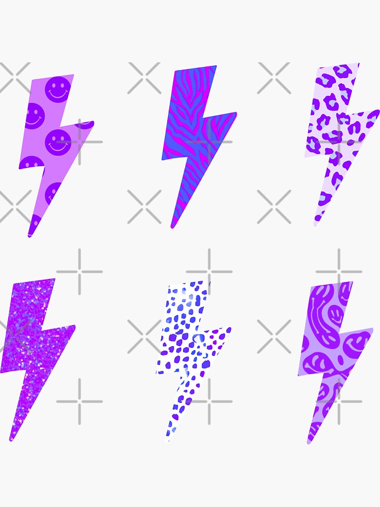"Preppy purple lightning bolt pack " Sticker for Sale by queendoms ...