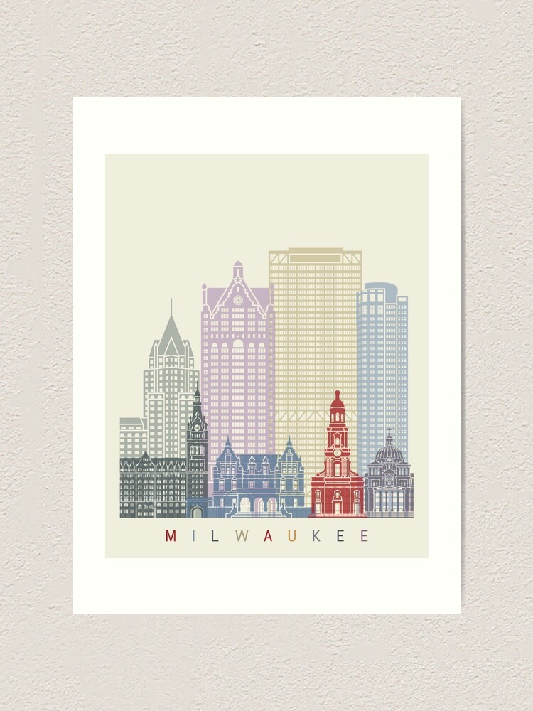 "Milwaukee skyline poster" Art Print for Sale by paulrommer | Redbubble