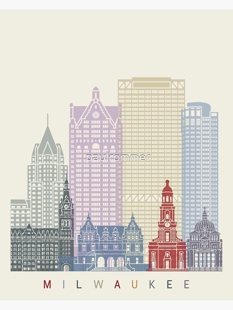 "Milwaukee skyline poster" Art Print by paulrommer | Redbubble