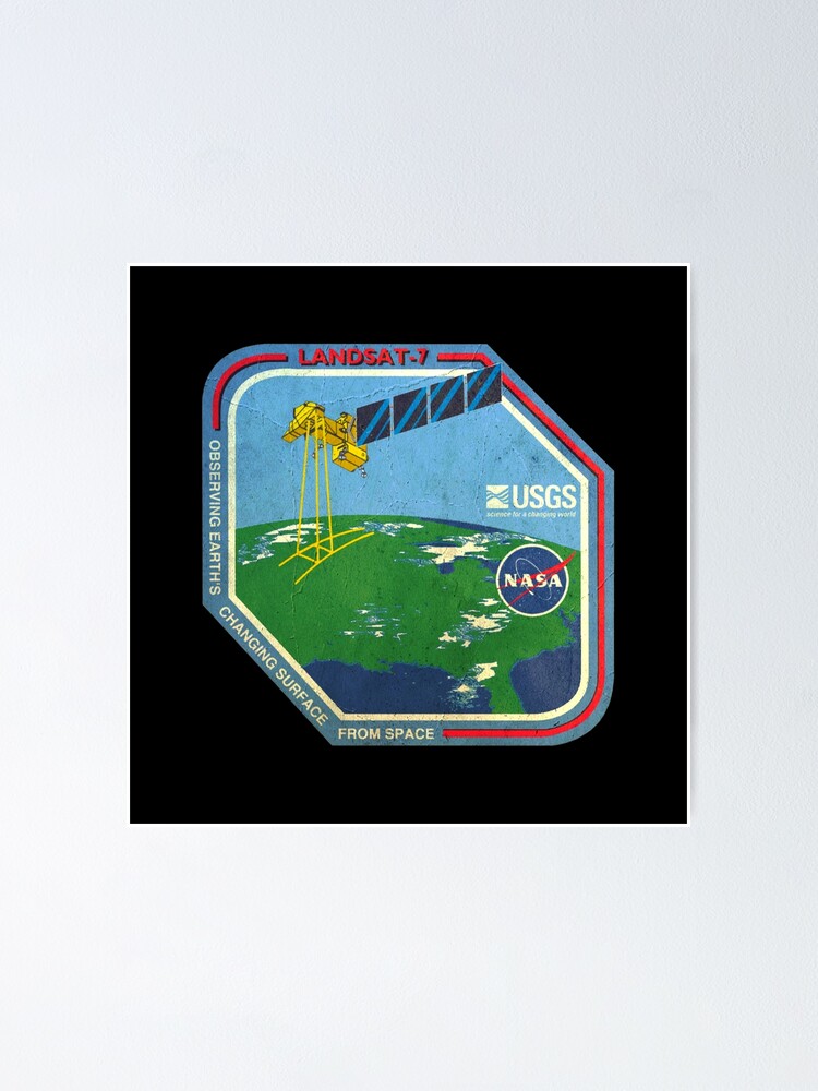Póster «Misión del logotipo de LANDSAT 7: aspecto vintage» de ...