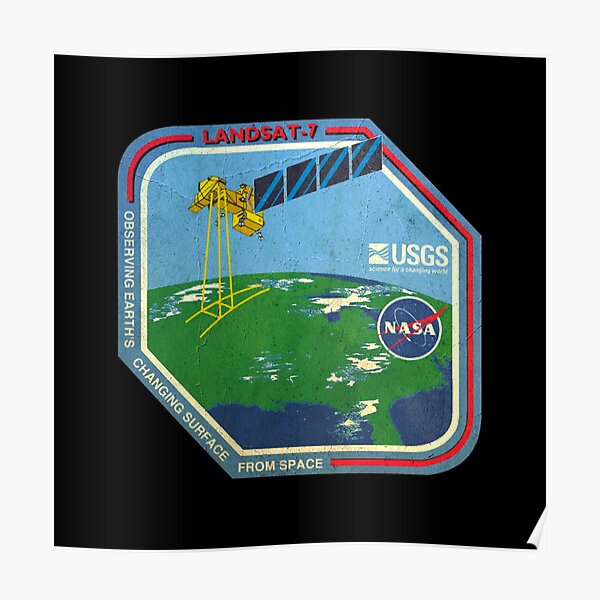 Póster «Misión del logotipo de LANDSAT 7: aspecto vintage» de ...