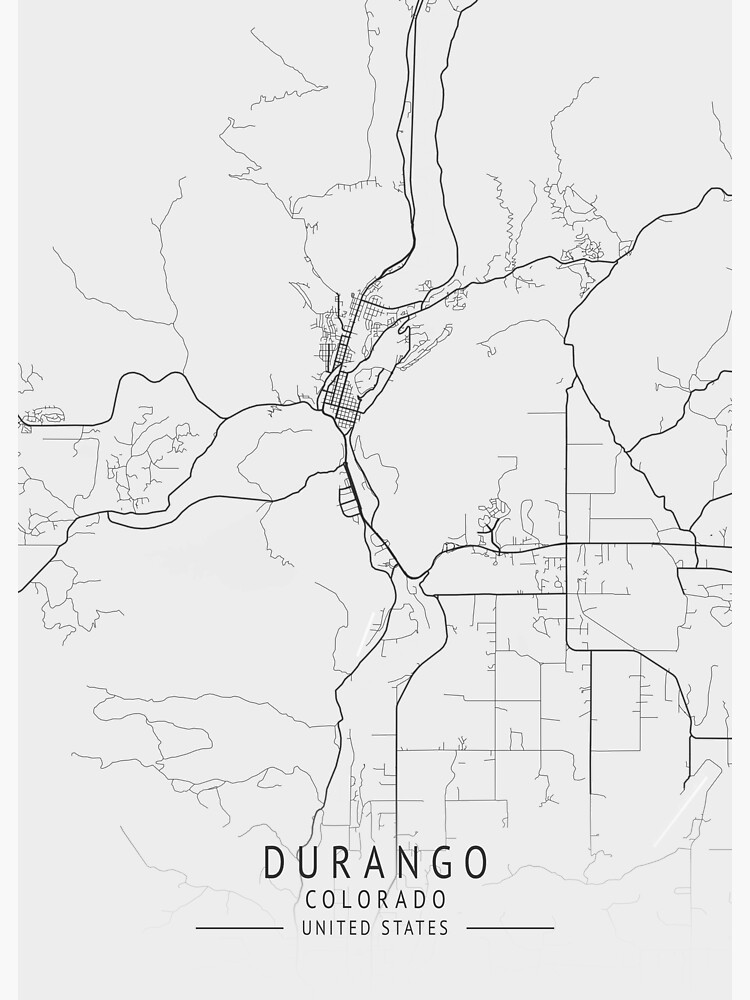 "Durango - Colorado - US Gray City Map" Sticker by ctmapprint | Redbubble