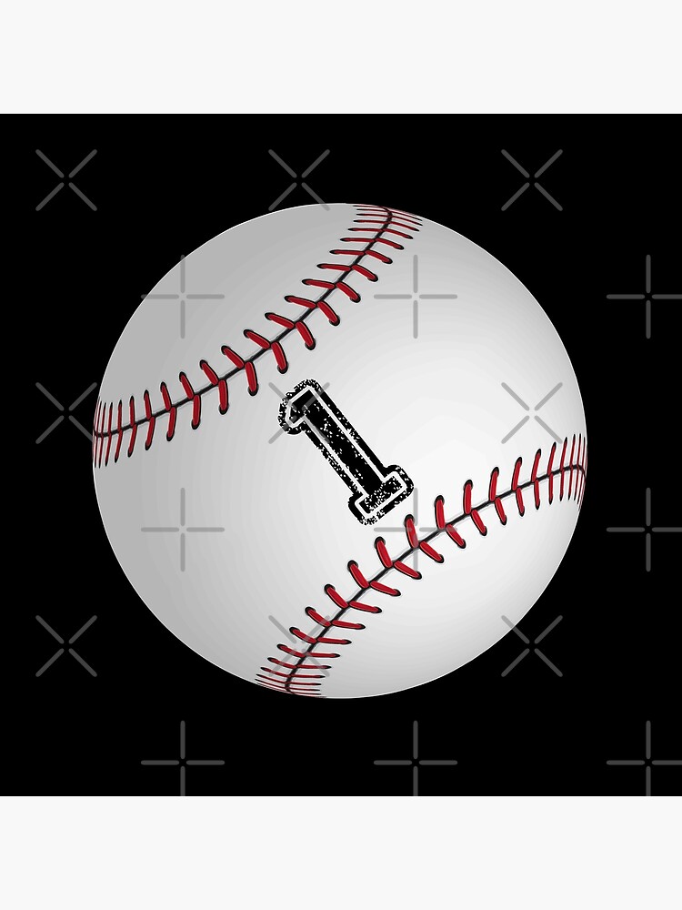 "Baseball ball number 1, one" Poster for Sale by TheCultStuff | Redbubble