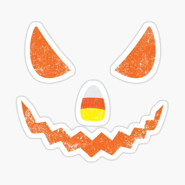 "Funny Jack-O'-Lantern Pumpkin With Candy Corn Nose Costume" Sticker ...