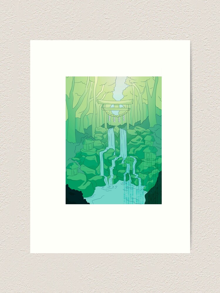 "Vaporwave realistic waterfall " Art Print by TRIBExSPACE | Redbubble