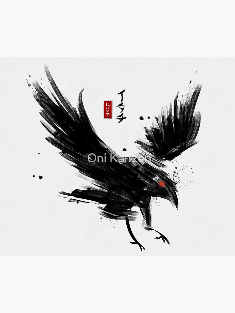 Póster «Cuervo anime con ojos rojos Sumi e» de NihonJinDesu | Redbubble