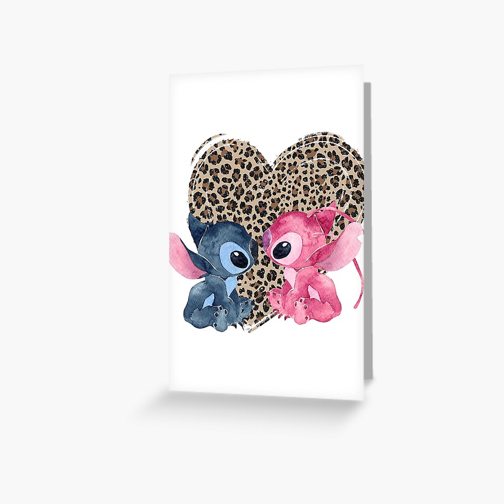 Tarjetas de felicitación «Corazón de leopardo de Lilo y Stitch» de ...