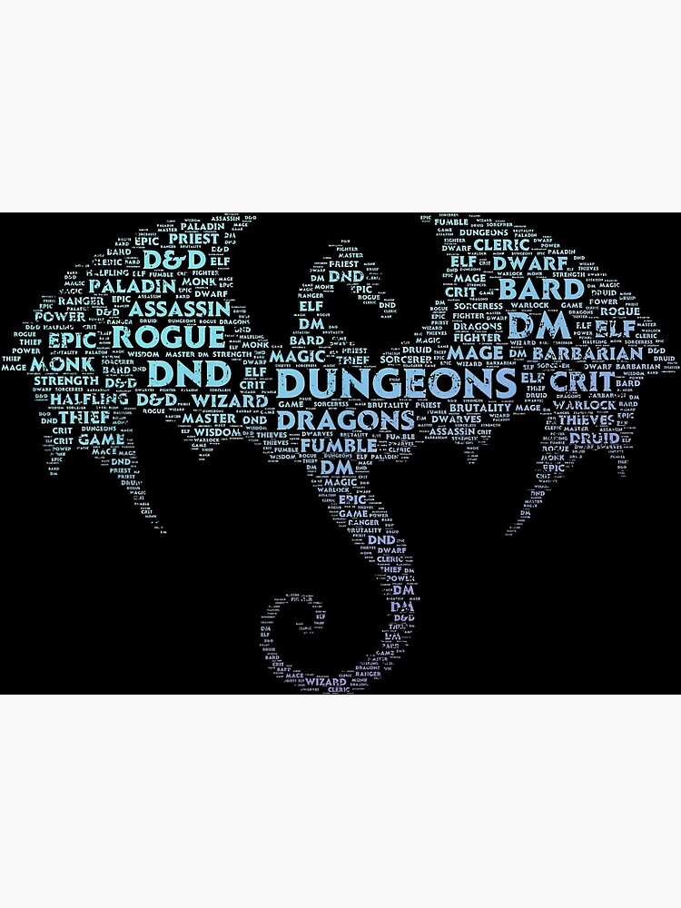 "Dragon Word Art _ Dungeon Crawler _ RPG DM Gaming" Photographic Print ...