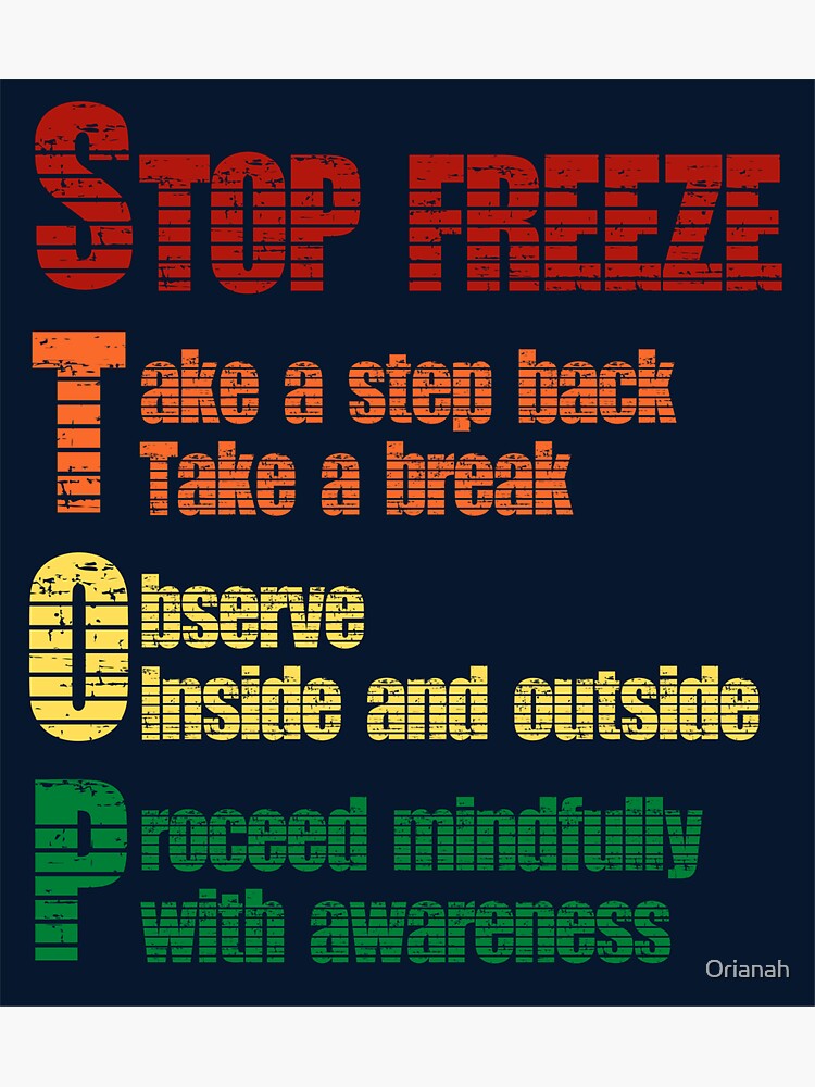 "Wise Mind. DBT Skill. STOP technique. Stay in Control. Take a break ...