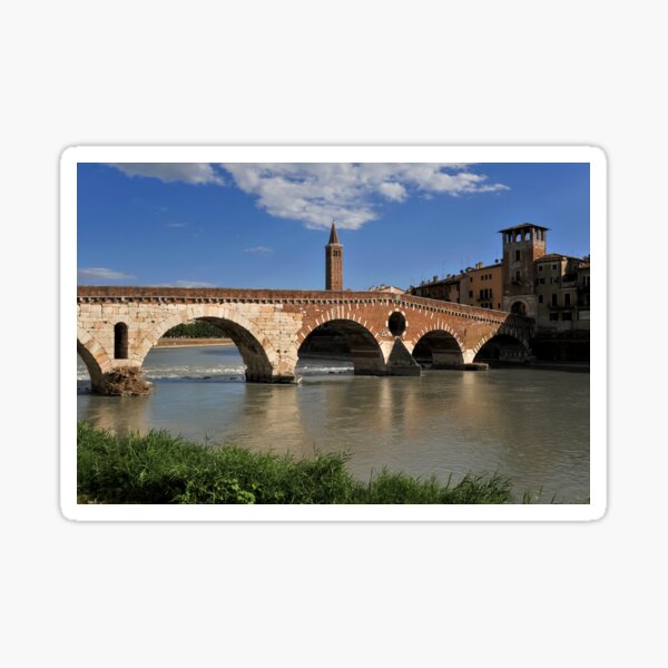 "Great survivor - Roman bridge in Verona" Sticker for Sale by ...