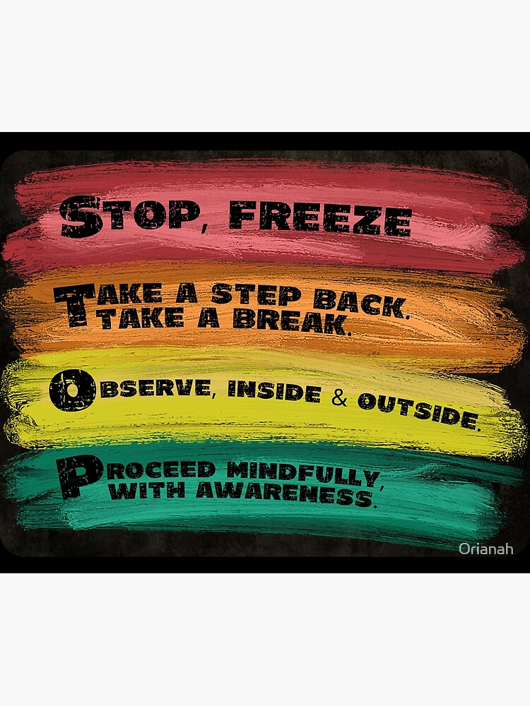 "Wise Mind. DBT Skill. STOP technique. Stay in Control. Take a break ...