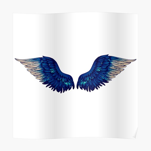 "DARK BLUE WINGS / ANGEL DARK BLUE WINGS / wings sticker : )" Poster ...